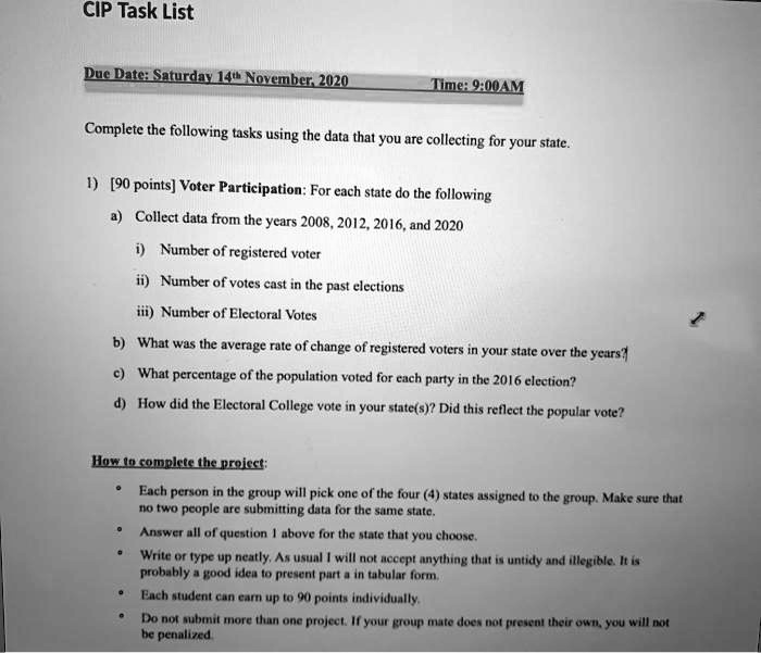 cip task list duc datei saturdax la4novembcr 2020 mmei daq0am complete ...