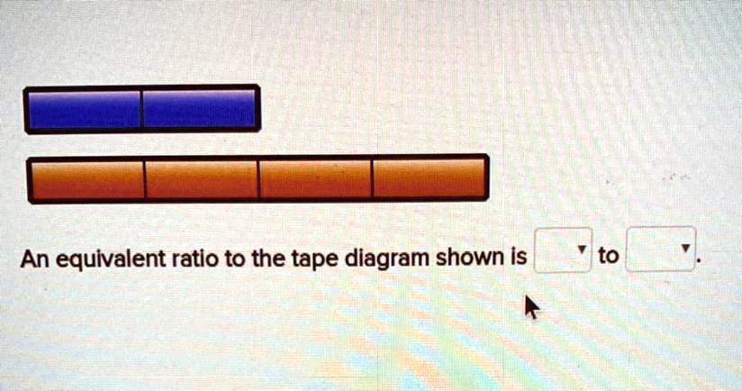 SOLVED: An equivalent ratio to the tape diagram shown is to