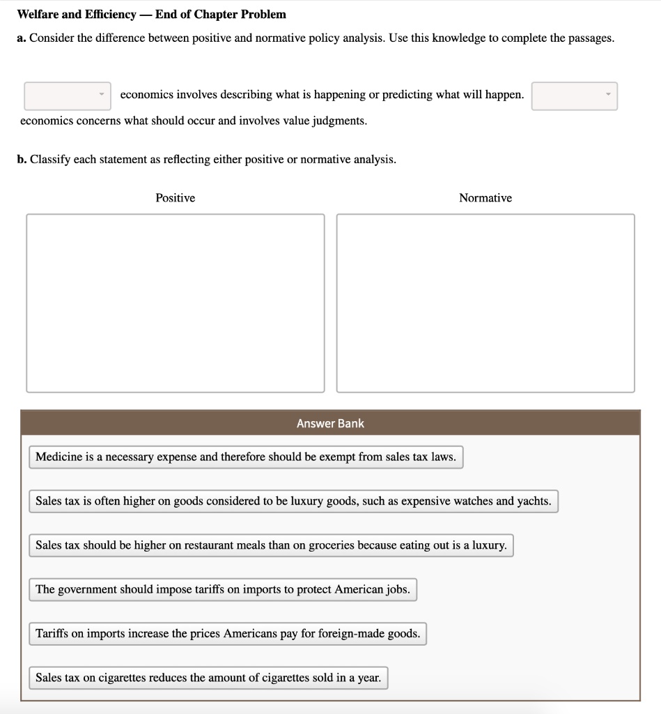 Welfare and Efficiency — End of Chapter Problem a. Consider the ...