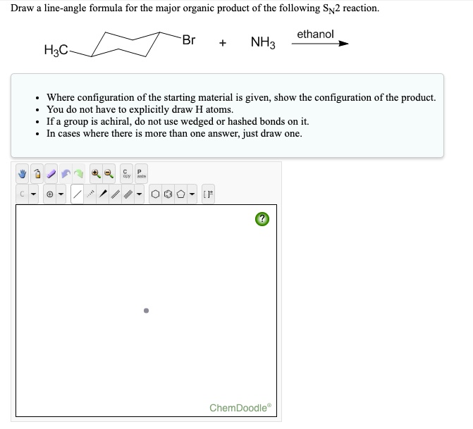 draw line angle formula for the major organic product of the following ...