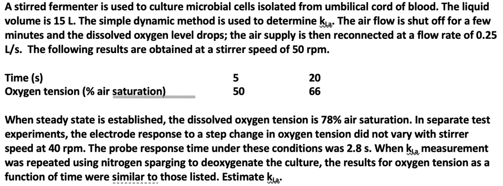 A stirred fermenter is used to culture microbial cells isolated from ...