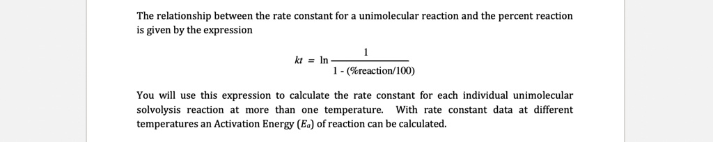 SOLVED: Using the equation in the lab procedure to calculate rate constants from the time data ...