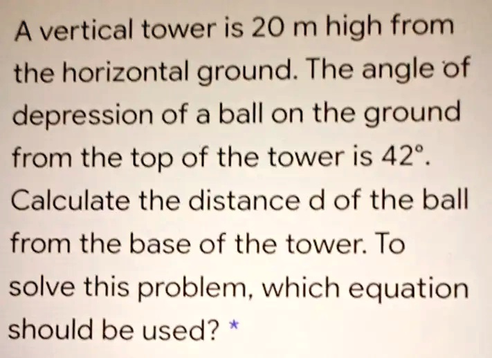 A vertical tower is 20 m high from the horizontal ground....