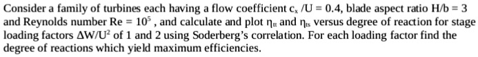 SOLVED: Consider a family of turbines, each having a flow coefficient c ...
