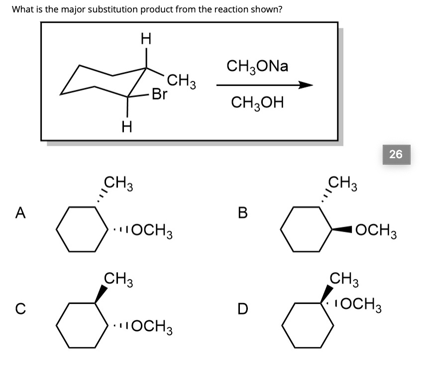 SOLVED: What is the major substitution product from the reaction shown ...