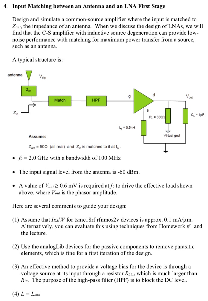 SOLVED: Design and simulate a common-source amplifier where the input ...