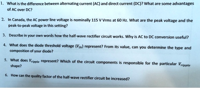SOLVED: What is the difference between alternating current (AC) and ...