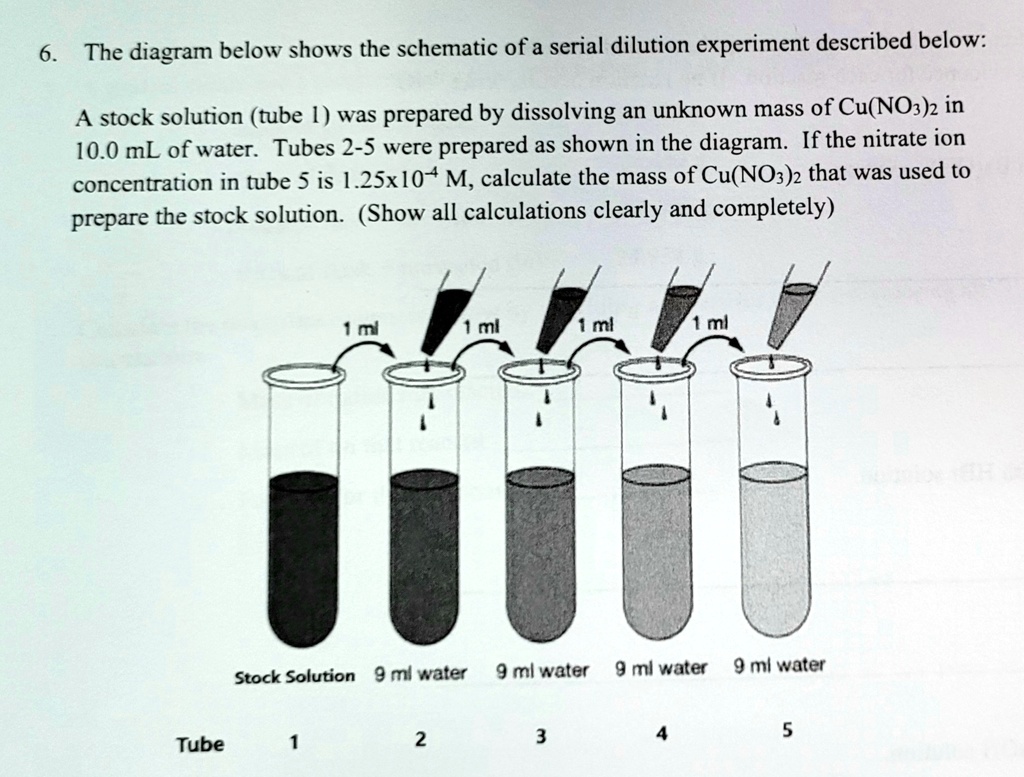 6 the diagram below shows the schematic of a serial dilution experiment ...