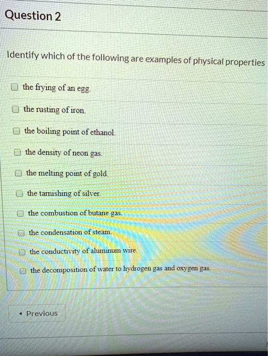 SOLVED: Question 2 Identify which of the following are examples of ...