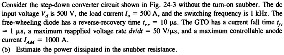 SOLVED: Consider the step-down converter circuit shown in Fig. 24-3 ...