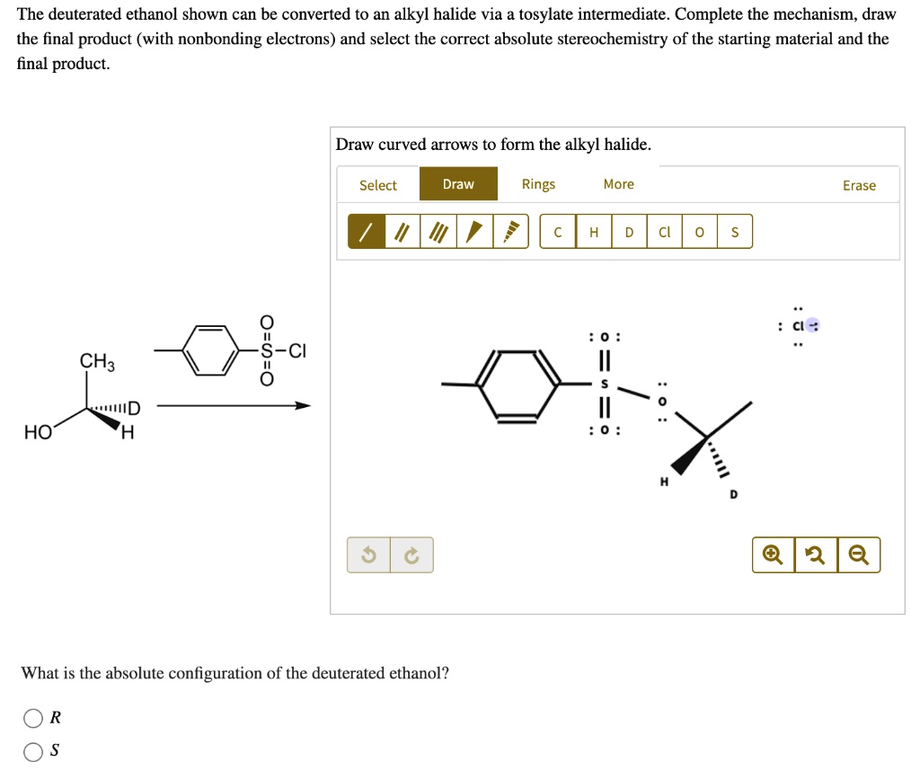 SOLVED: The deuterated ethanol shown can be converted to an alkyl ...