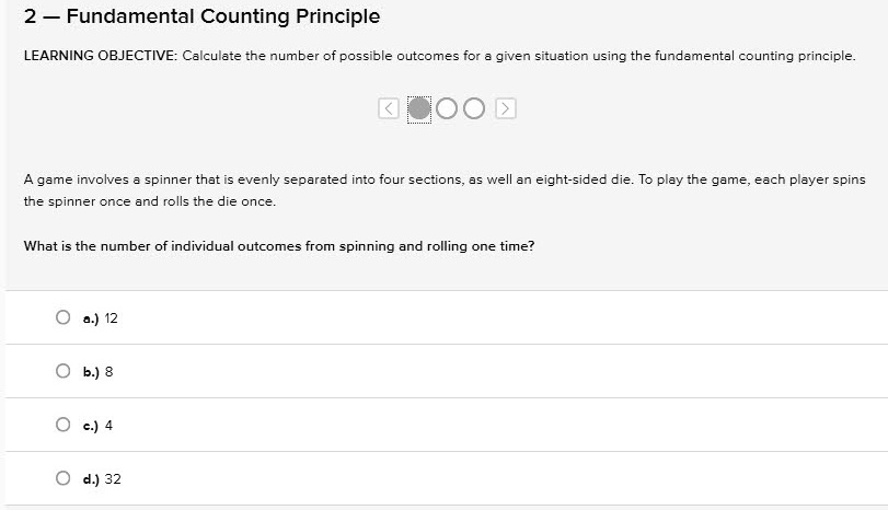 2 fundamental counting principle learning objective calculate the number of possible outcomes ...