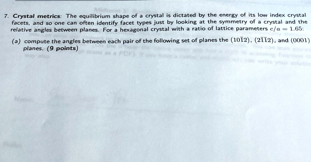 Crystal metrics: The equilibrium shape of a crystal is dictated by the ...