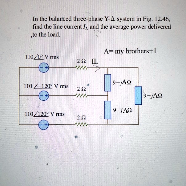 In the balanced three-phase Y-? system in Fig. 12.46, find...