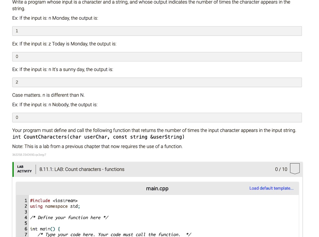 Solved Write A Program Whose Input Is A Character And A String And Whose Output Indicates The
