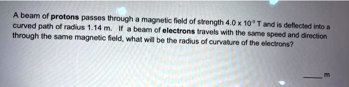 SOLVED: A beam of protons passes through a curved path of radius in a ...