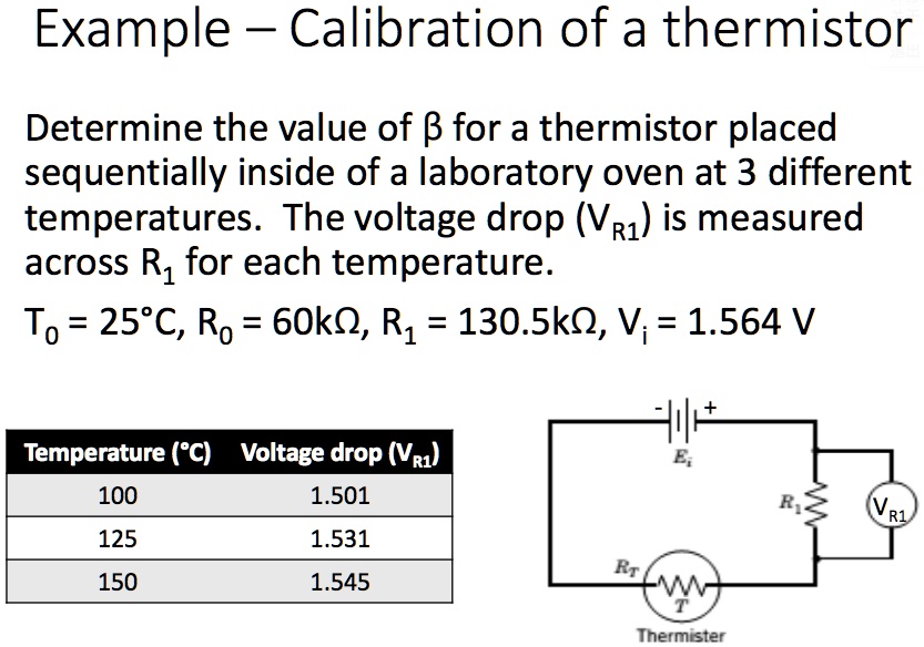 Solved Example Calibration Of A Thermistor Determine The Value Of B For A Thermistor Placed