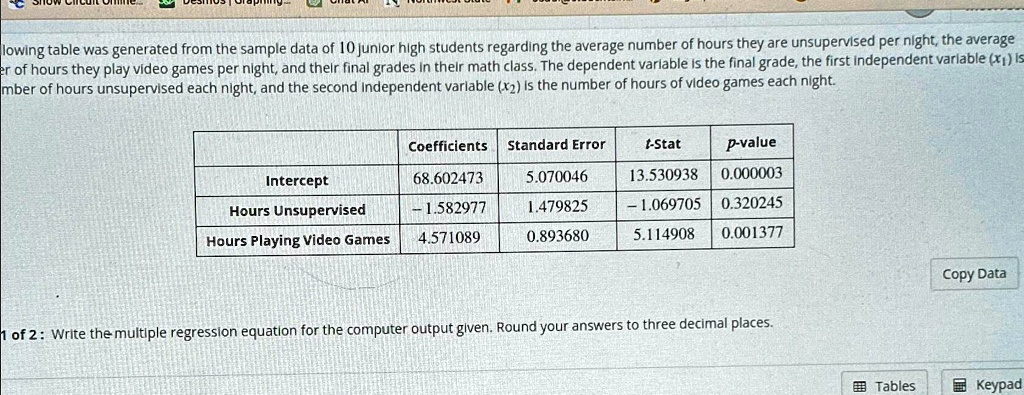 SOLVED: The text provided appears to be a mix of computer output and instructions. It is ...