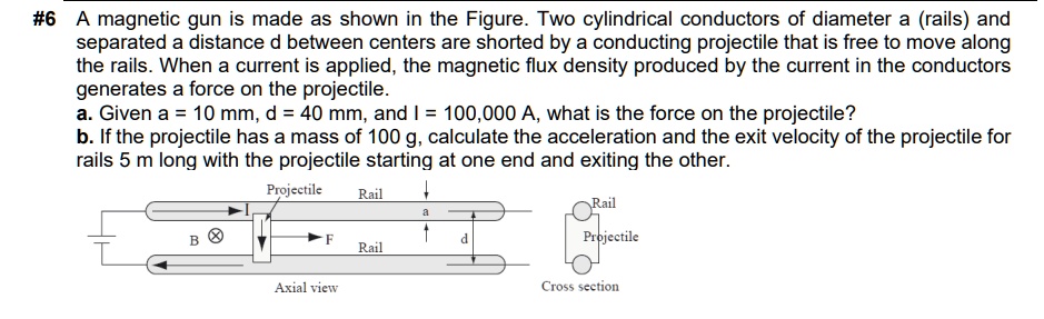 SOLVED: A magnetic gun is made as shown in the Figure. Two cylindrical ...
