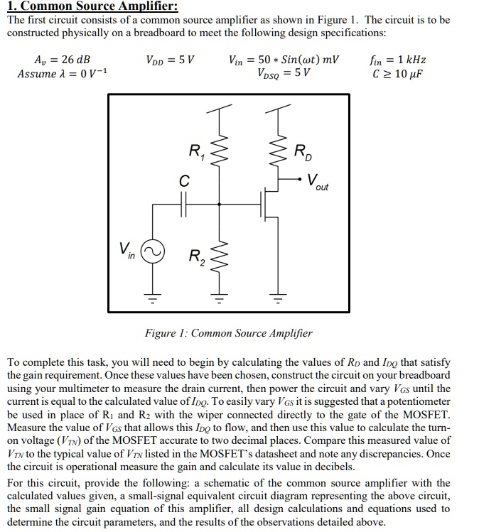 common source amplifier the first circuit consists of a common source amplifier as shown in ...