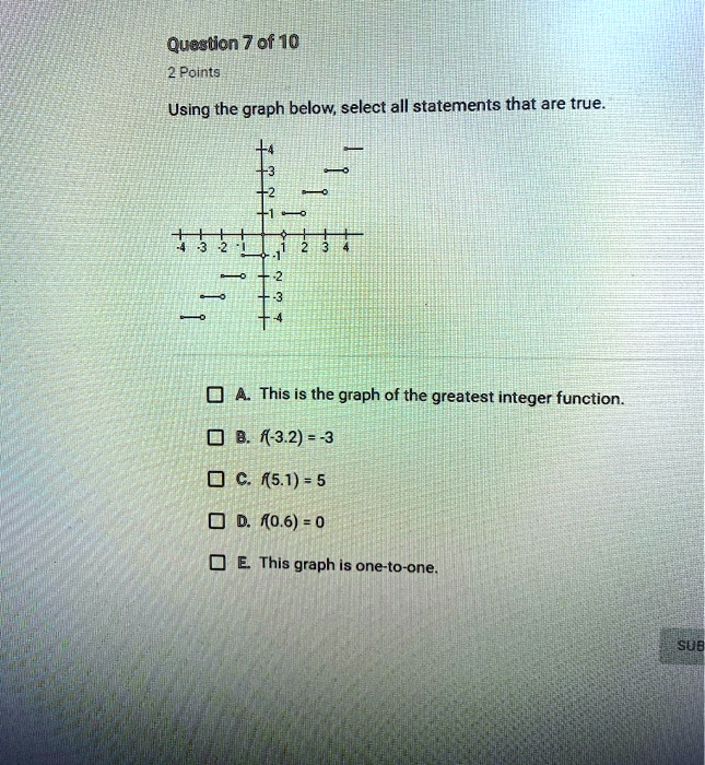 SOLVED: Question 7 of 10 Points Using the graph below; select all statements that are true This ...