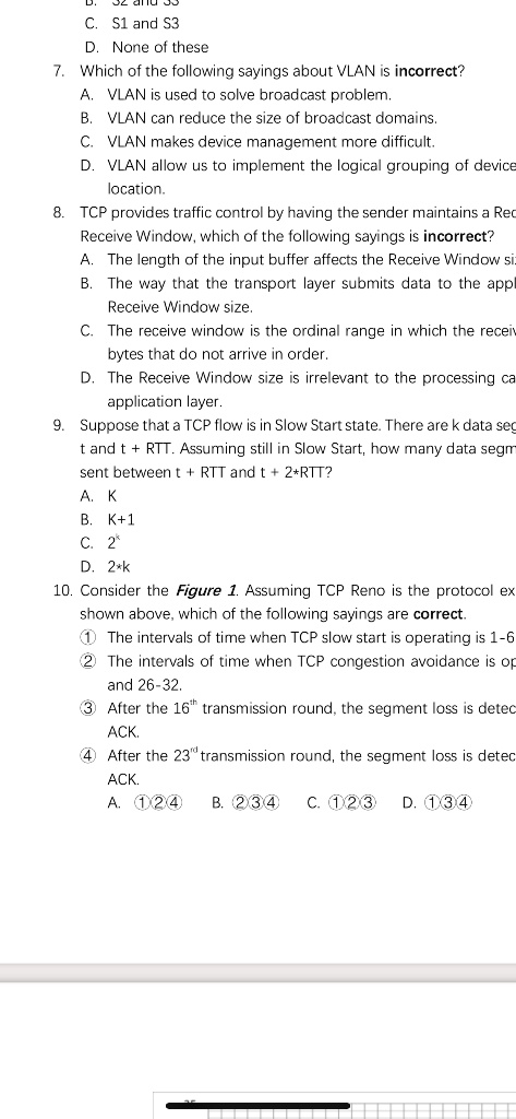 SOLVED: S1 and 53 None of these Which of the following sayings about VLAN is incorrect? VLAN is ...