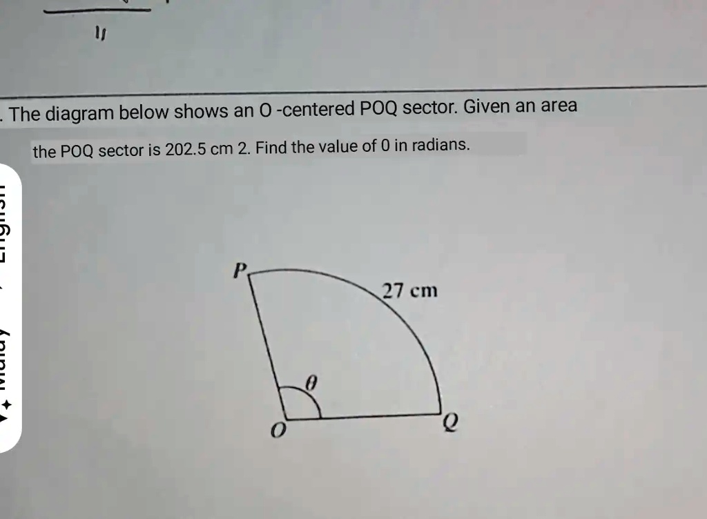 SOLVED: The diagram below shows a 0-centered POQ sector. Given that the ...