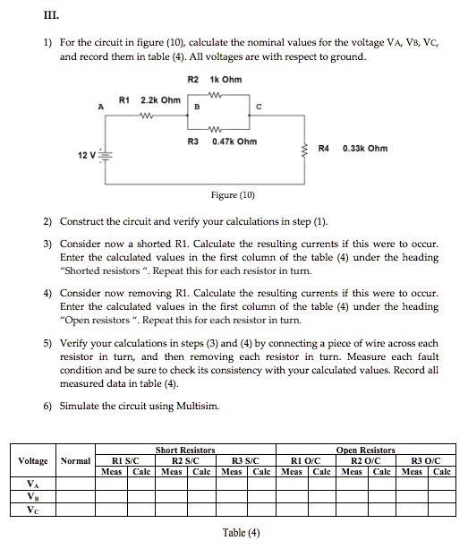 simulation of the circuits using multisim is required iii 1for the circuit in figure 10 ...