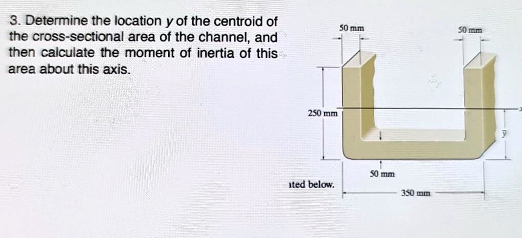 3. Determine the location y of the centroid of the cross-sectional area ...