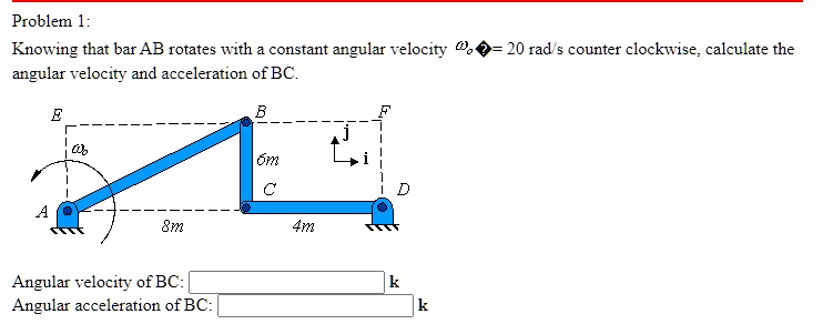 Problem 1 Knowing That Bar Ab Rotates With A Constant Angular Velocity Omega O20rads Counter