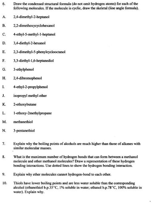 draw the condensed structural formula do not omit hydrogen atoms for ...