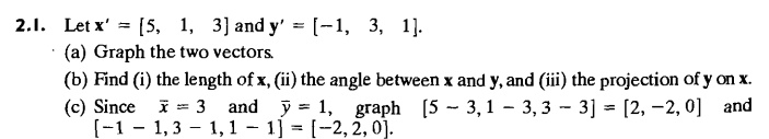 21 let x 5 1 3 and y 1 3 1 a graph the two vectors b find i the length ...