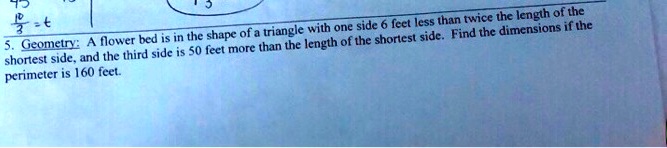 SOLVED:JIhan [WicC length of the 6t ofa triangle with one side 6 fcet ...