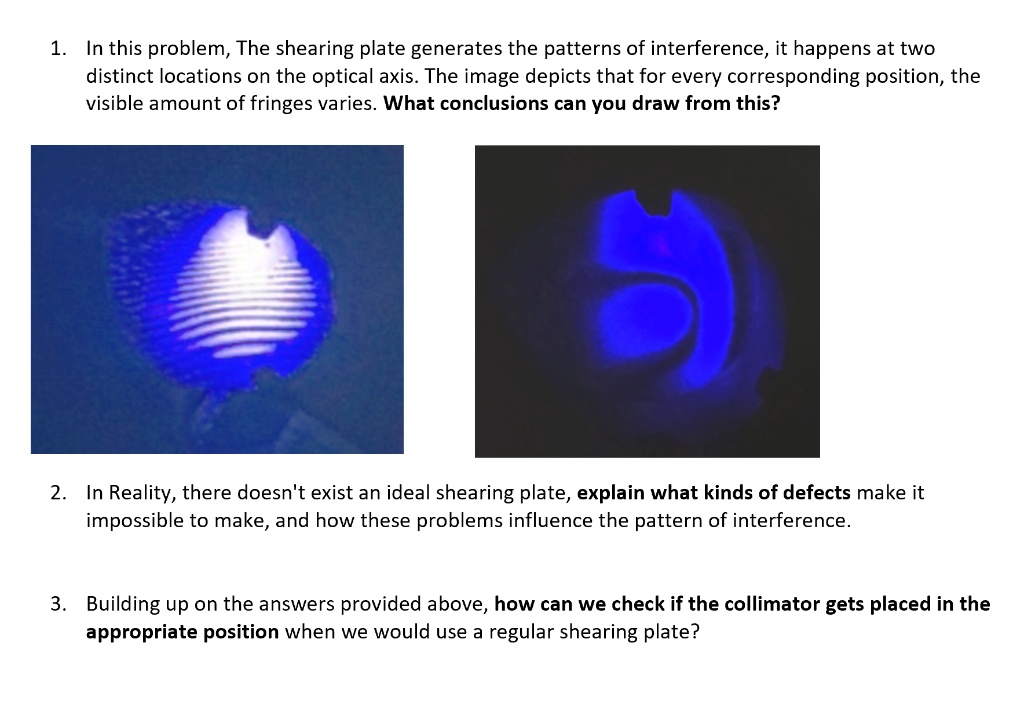 In this problem, The shearing plate generates the patterns of ...