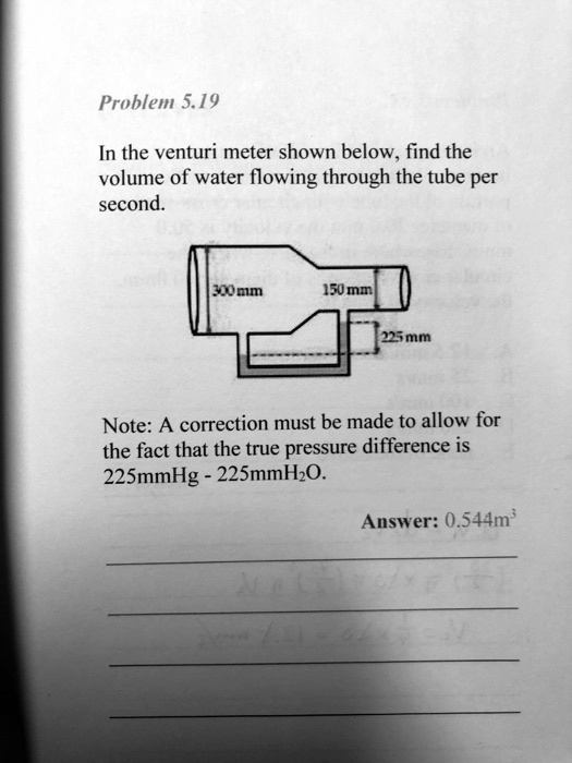 Problem 5.19In the venturi meter shown below, find th… - SolvedLib