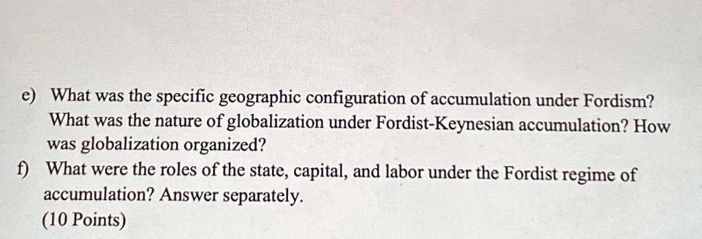 SOLVED: e) What was the specific geographic configuration of ...