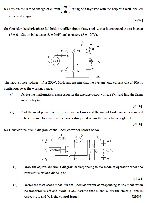 SOLVED: (a) Explain the rate of change of current rating of a thyristor with the help of a well ...