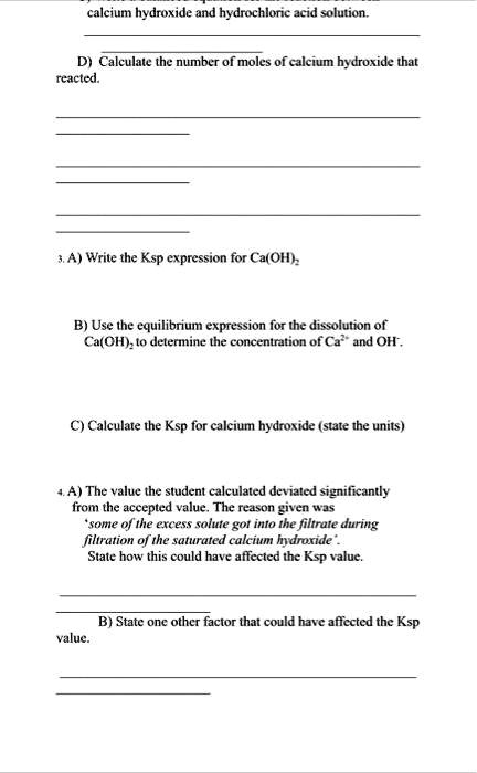 calcium hydroxide and hydrochloric acid solution d calculate the number ...