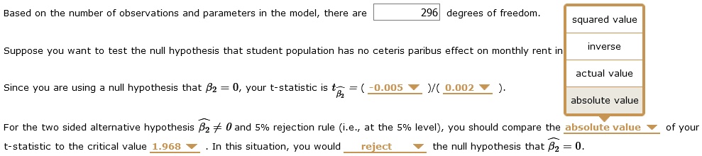 Based on the number of observations and parameters in the model, there ...