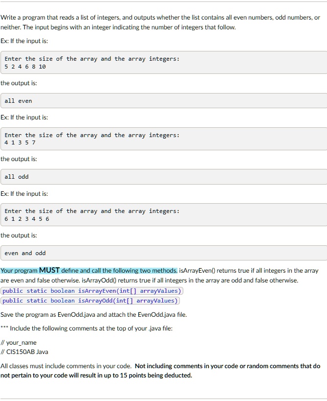 Solved Texts Write A Program That Reads A List Of Integers And Outputs Whether The List