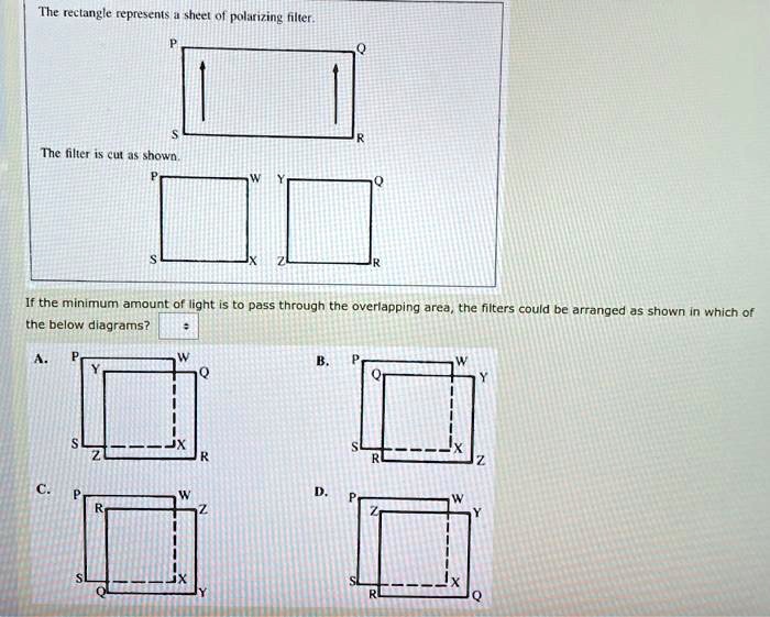 SOLVED: The tectangle represents Snee tlter The filter QuI uS showo the ...
