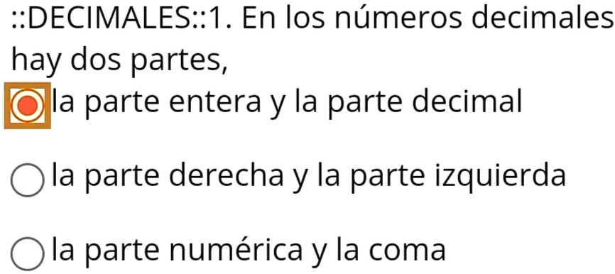::DECIMALES::1. En los números decimales hay dos partes, la parte ...