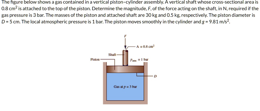 SOLVED: The figure below shows a gas contained in a vertical piston ...