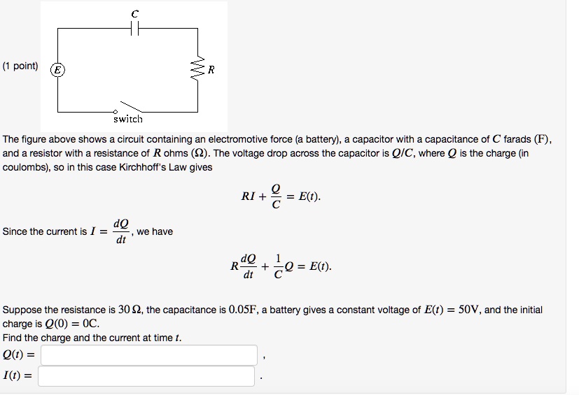 SOLVED: The figure above shows a circuit containing an electromotive force (a battery), a ...