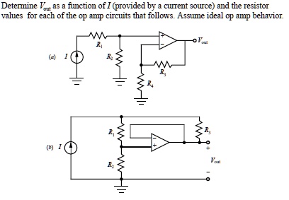 SOLVED: Determine V. as a function of I (provided by a current source) and the resistor values ...