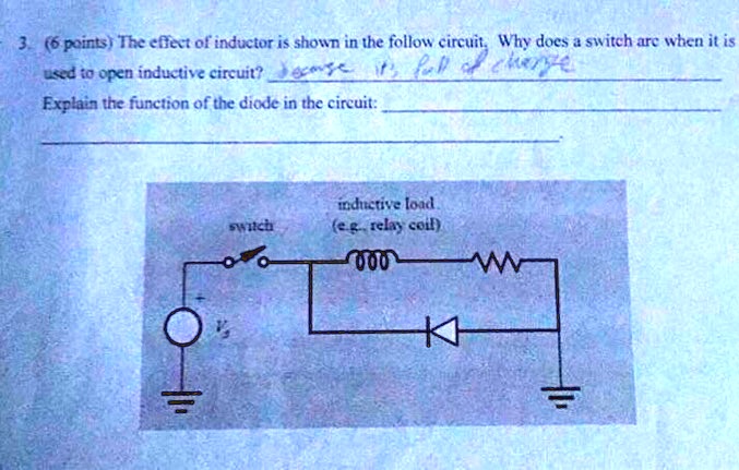SOLVED: Mechatronics: Why does a switch arc when it is used to open an inductive circuit ...