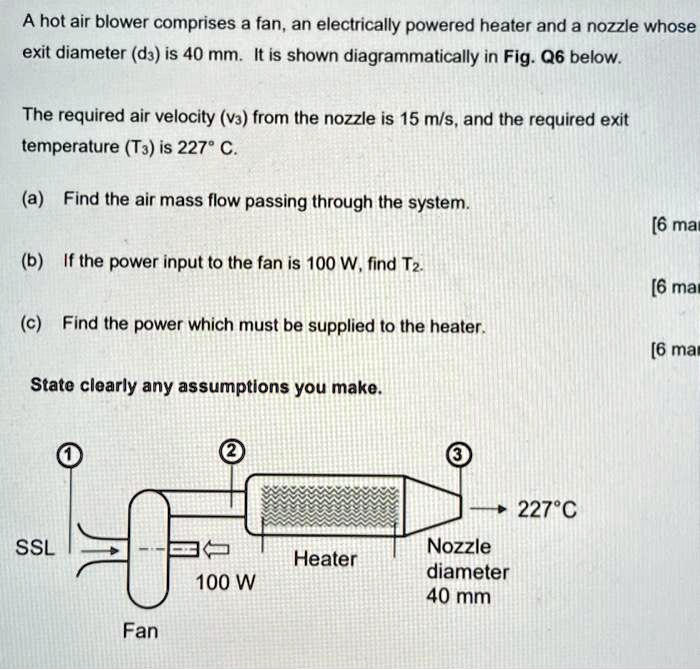SOLVED: A hot air blower comprises a fan, an electrically powered ...