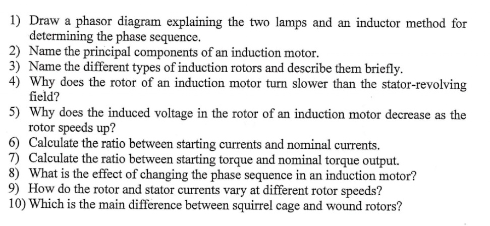 1) Draw a phasor diagram explaining the two lamps and an inductor ...