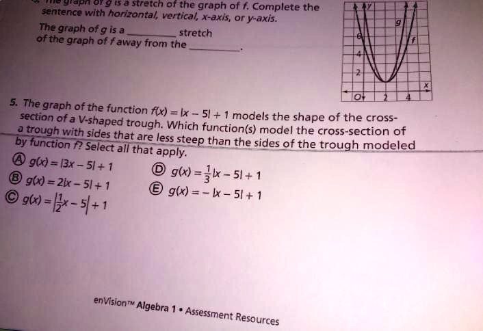 SOLVED: Answer both questions, please. Graph of f: Complete the sentence with horizontal ...