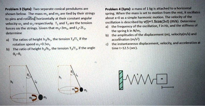 SOLVED: Problem 3(5pts):Two separate conical pendulums are shown below ...